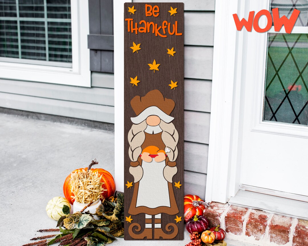 Be Thankful SVG Fall Porch Sign DXF Layered Leaner Cut File - Etsy