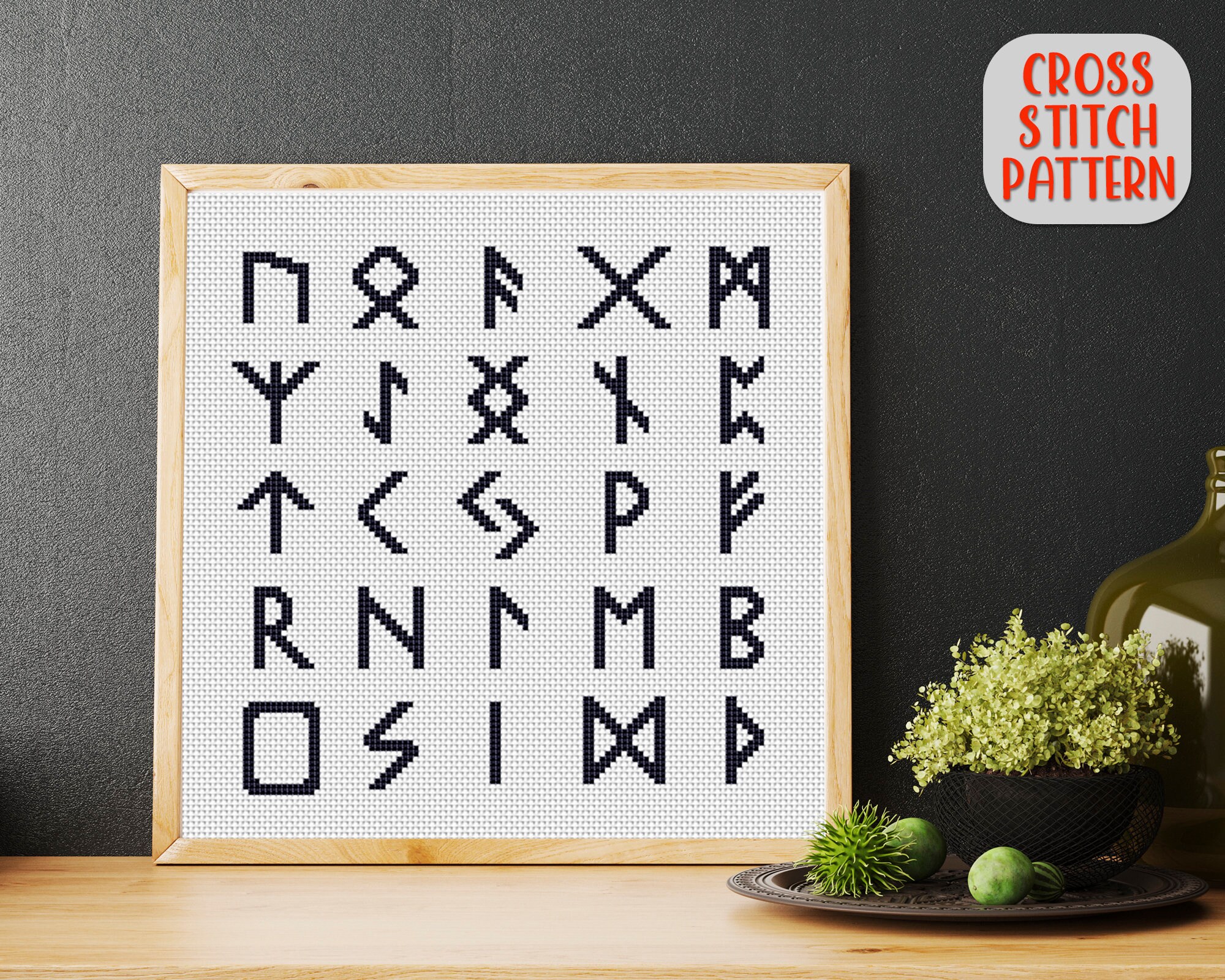 Viking Runes Cross Stitch Runic Alphabet PDF Pattern - Etsy