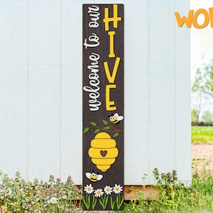 Welcome to Our Hive SVG Layered Porch Sign Cut File Summer - Etsy