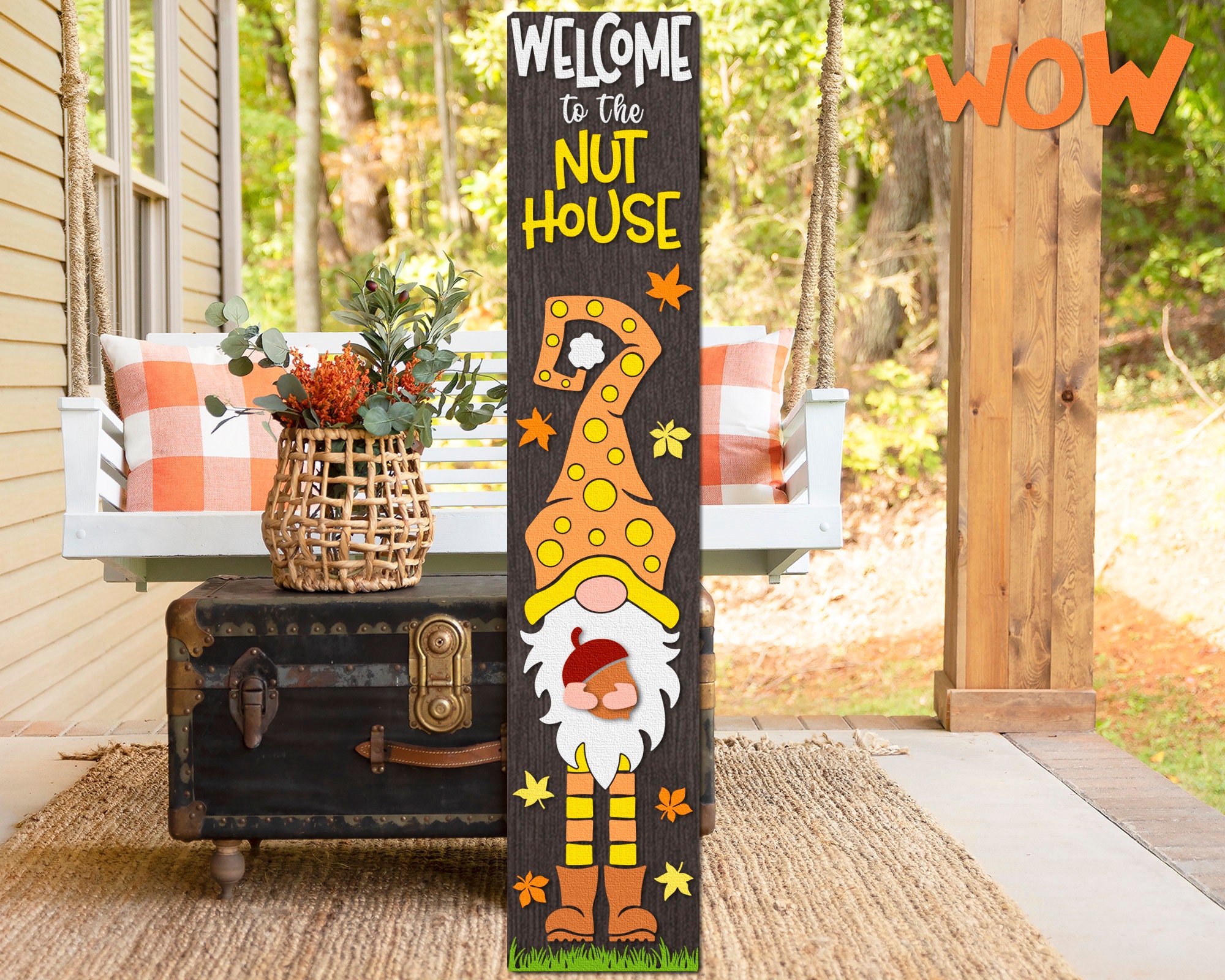 Welcome to the Nut House SVG Gnome Porch Sign DXF Layered - Etsy Australia