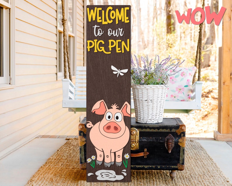 Welcome to Our Pig Pen SVG Layered Porch Sign Cut File - Etsy