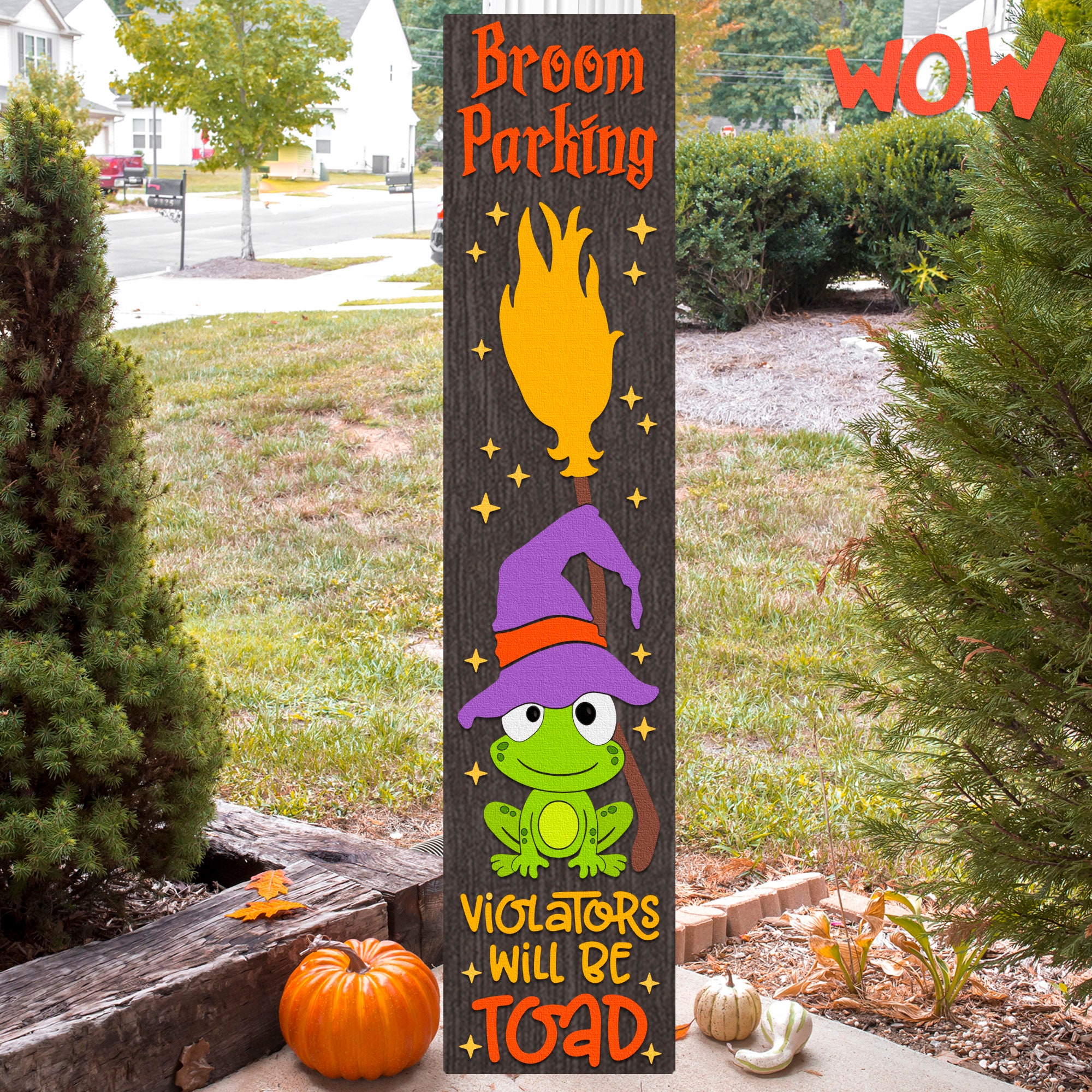 Broom Parking, Violators Will Be Toad SVG, Halloween Porch Sign Cut ...