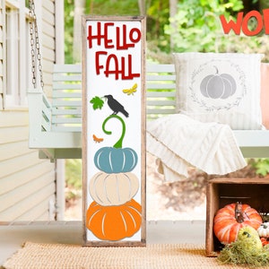 Fall Porch Signs SVG Bundle, Autumn Porch Sign DXF, Layered Fall Leaner ...