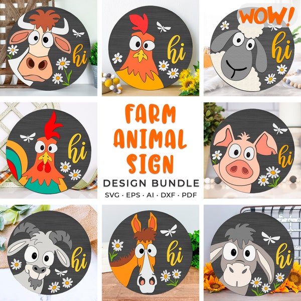 Goat Chicken Pig Door Hanger - Etsy