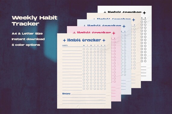 Weekly Habit Tracker Routine Tracker Printable Habit - Etsy