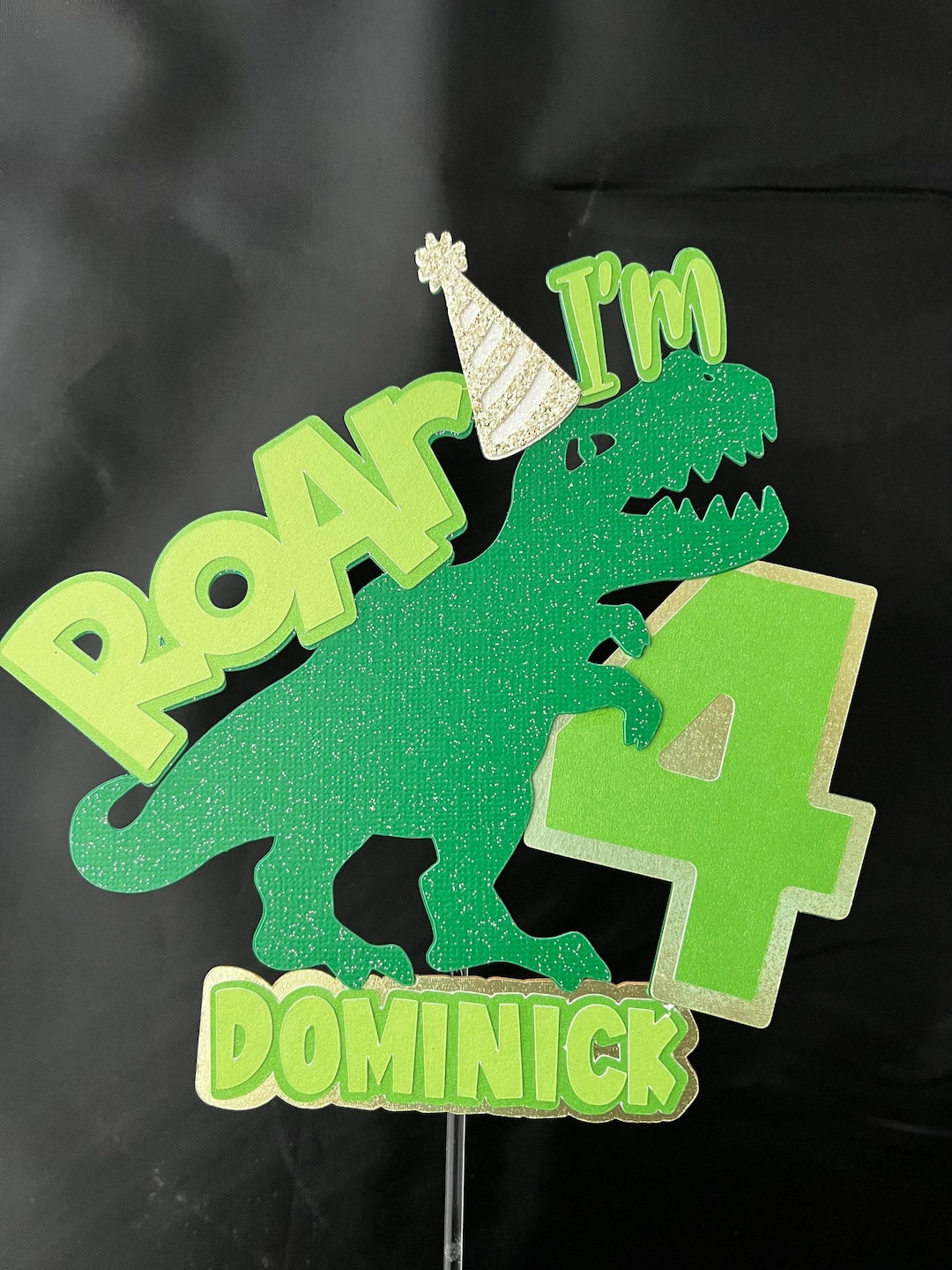 Dinosaur Cake Topper. Personalized, Multiple Layers, T -rex ROAR Cake ...