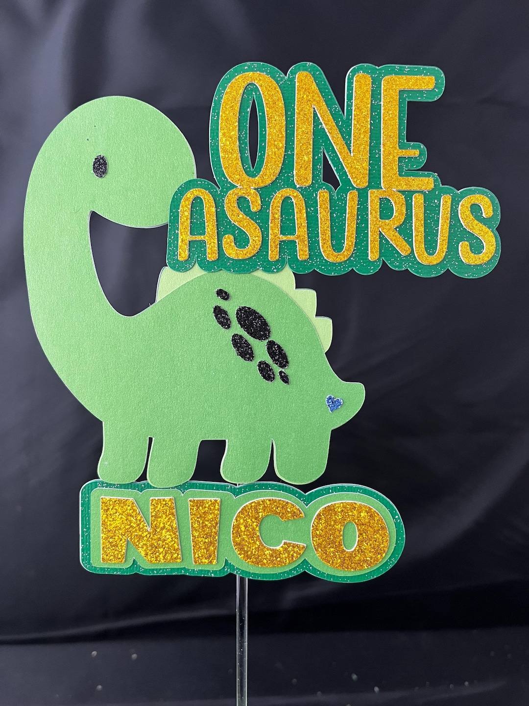 Cute Dinosaur Cake Topper. ONE Asaurus, Personalized, First Birthday ...