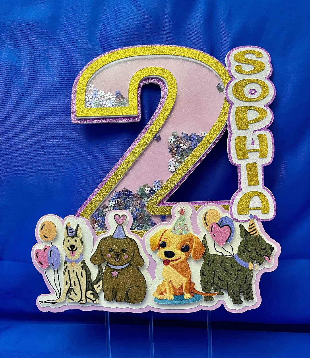 Birthday Cake Topper Dog Cake Topper-cute Puppy Cake Topper Shaker Cake ...