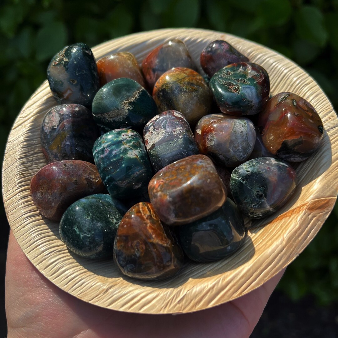 ONE Ocean Jasper Tumblestone Crystal Tumbles, Healing Crystals, Crystals for Anxiety - Etsy