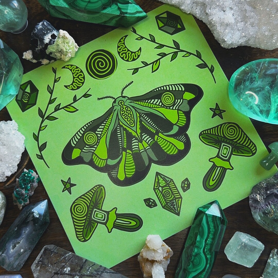 Monty the Moth Original Art Print | Entomology, Cottagecore, Goblincore ...