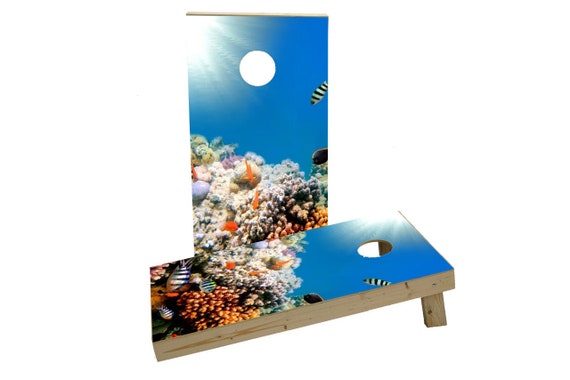 Coral Fish Custom Cornhole Board Game Set - Etsy