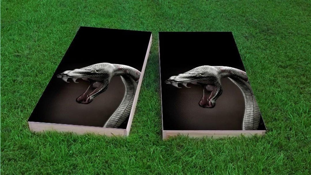 Snake Sunset Cornhole Board Set With Bags Custom Corn Hole Bag Toss ...