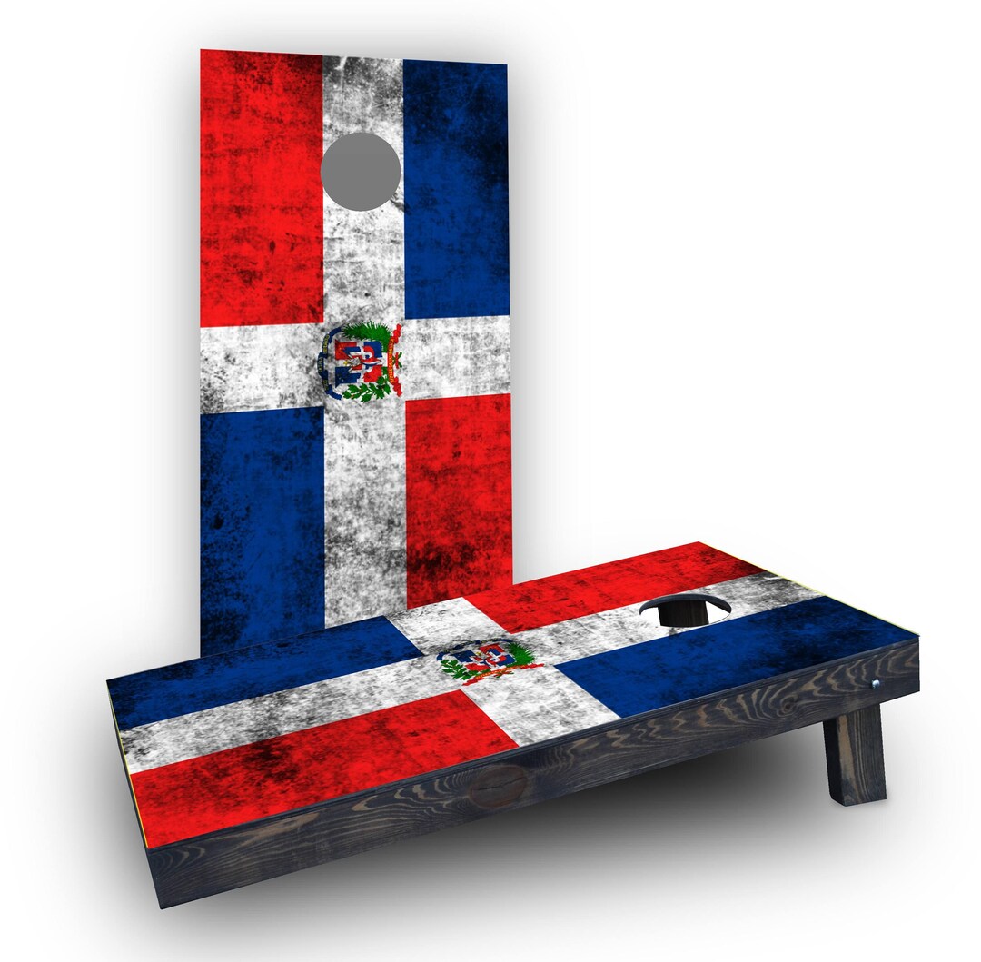 Dominican Republic Worn National Flag Themed Custom Cornhole Board Game ...