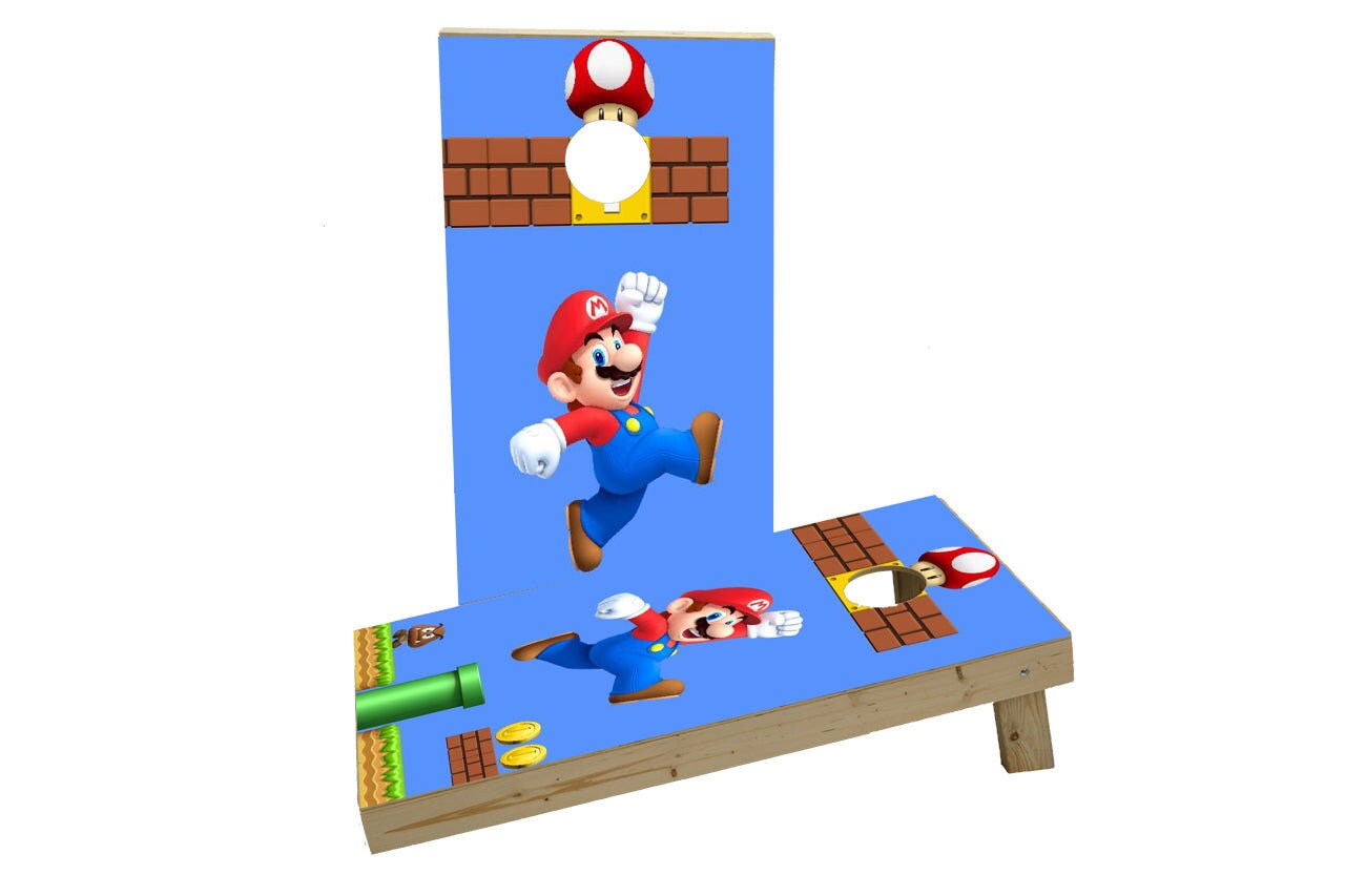 Super Mario Brother Mario Custom Cornhole Board Game Set - Etsy