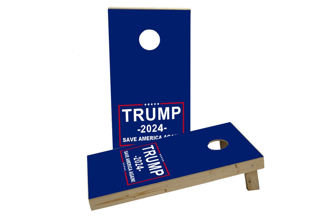 Trump 2024 - Save America Again Themed Custom Cornhole Board Game Set ...