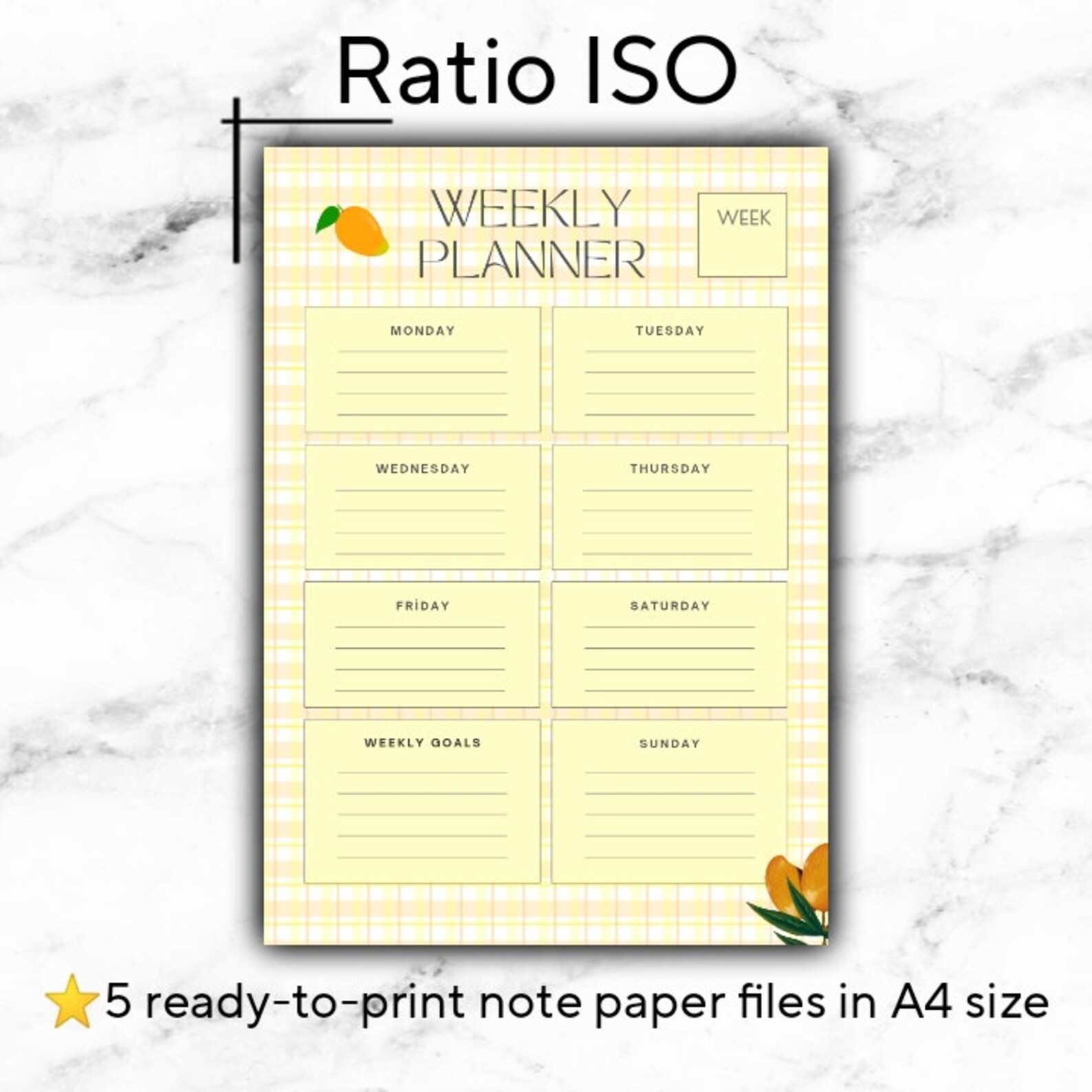 Printable Weekly Planner, Kawaii Fruit Design (digital Download) - Etsy