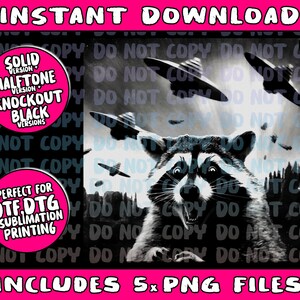 Alien UFO Funny Raccoon Uaps Png Bundle Trending Png Popular - Etsy