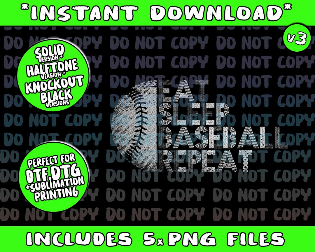 Eat Sleep Baseball Repeat Baseball Player Funny Baseball Png Bundle ...