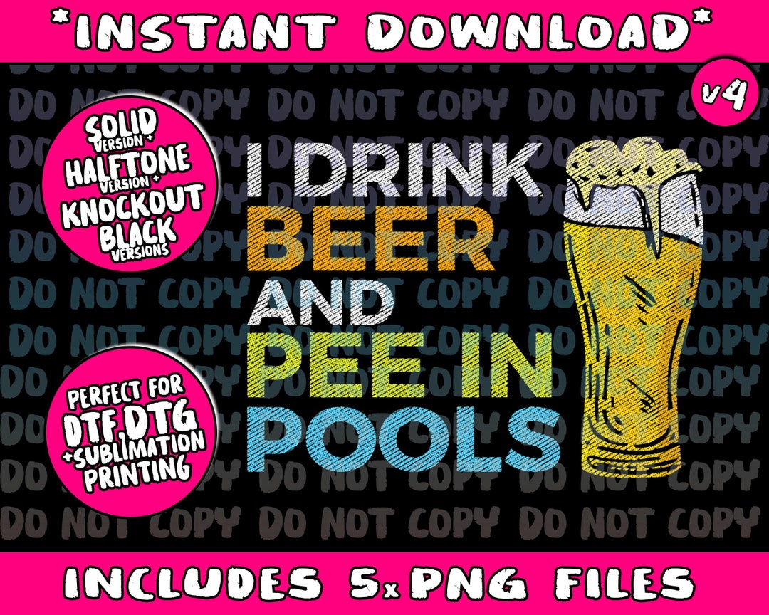 I Drink Beer and Pee in Pools Funny Grunge Vintage Pool Joke - Etsy