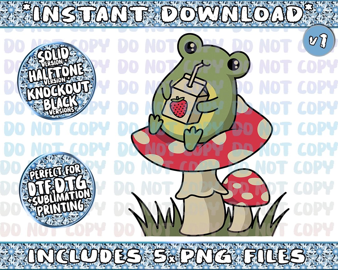 Cottagecore Aesthetic Mushroom Frog Goblincore Mycology Png - Etsy