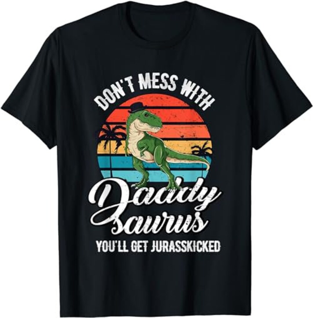 Daddysaurus Rex Dinosaur Daddy T-rex Father's Day Dino Dad T-shirt ...