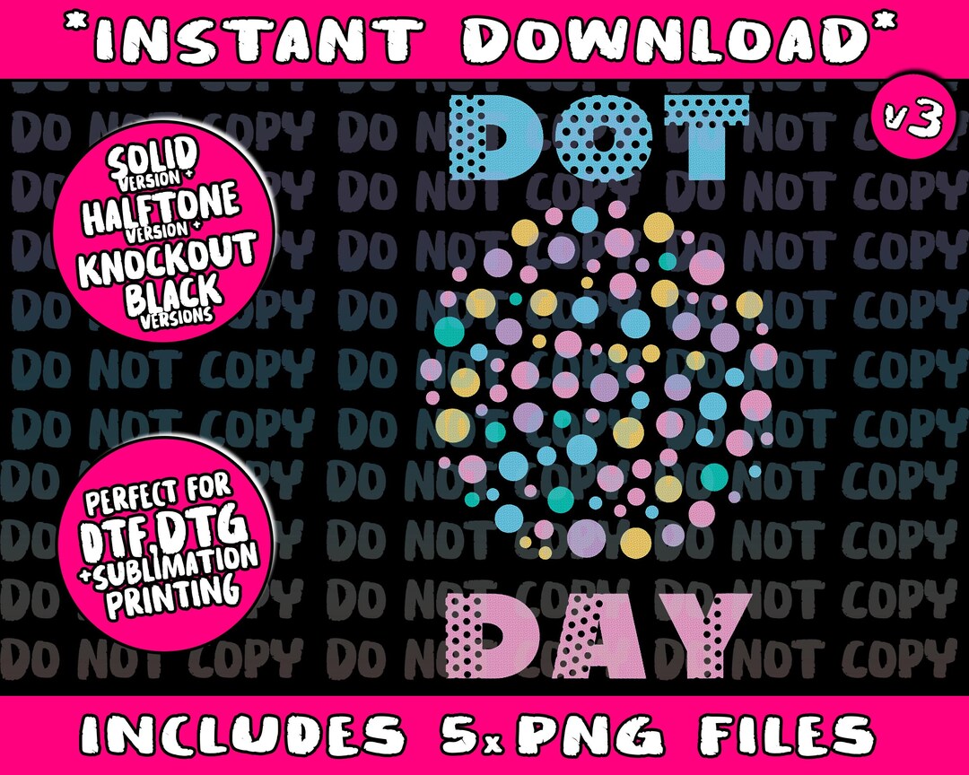 International Dot Day Rainbow Polka Dots Circle the Dot Png Bundle ...