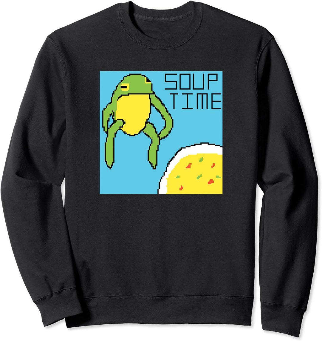 Soup Time Meme Frog Pixel Art Sweatshirt T-shirt Sweatshirt - Etsy