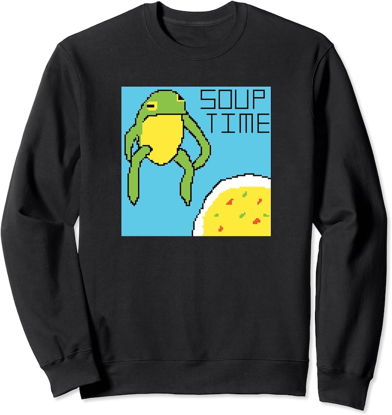 Soup Time Meme Frog Pixel Art Sweatshirt T-shirt Sweatshirt - Etsy