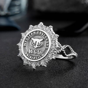 Custom College Ring for Woman, Graduation Gift Ring, Senior Class Ring ...