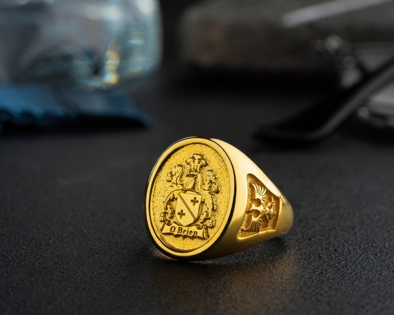 Family Crest Signet Ring Personalized University Logo Ring - Etsy