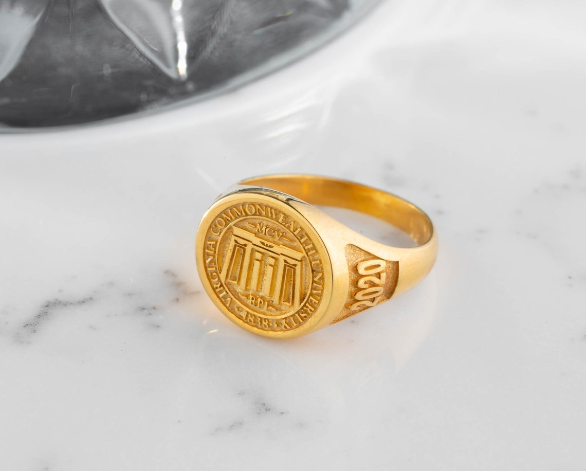 Coat of Arms Signet Ring, Custom Silver Ring, University Ring for Woman ...