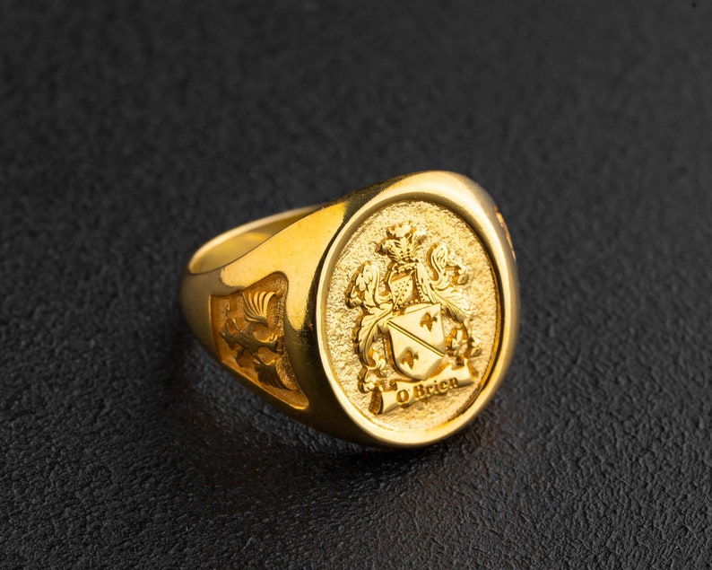 Family Crest Signet Ring Personalized University Logo Ring - Etsy
