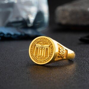 Coat of Arms Signet Ring, Custom Silver Ring, University Ring for Woman ...