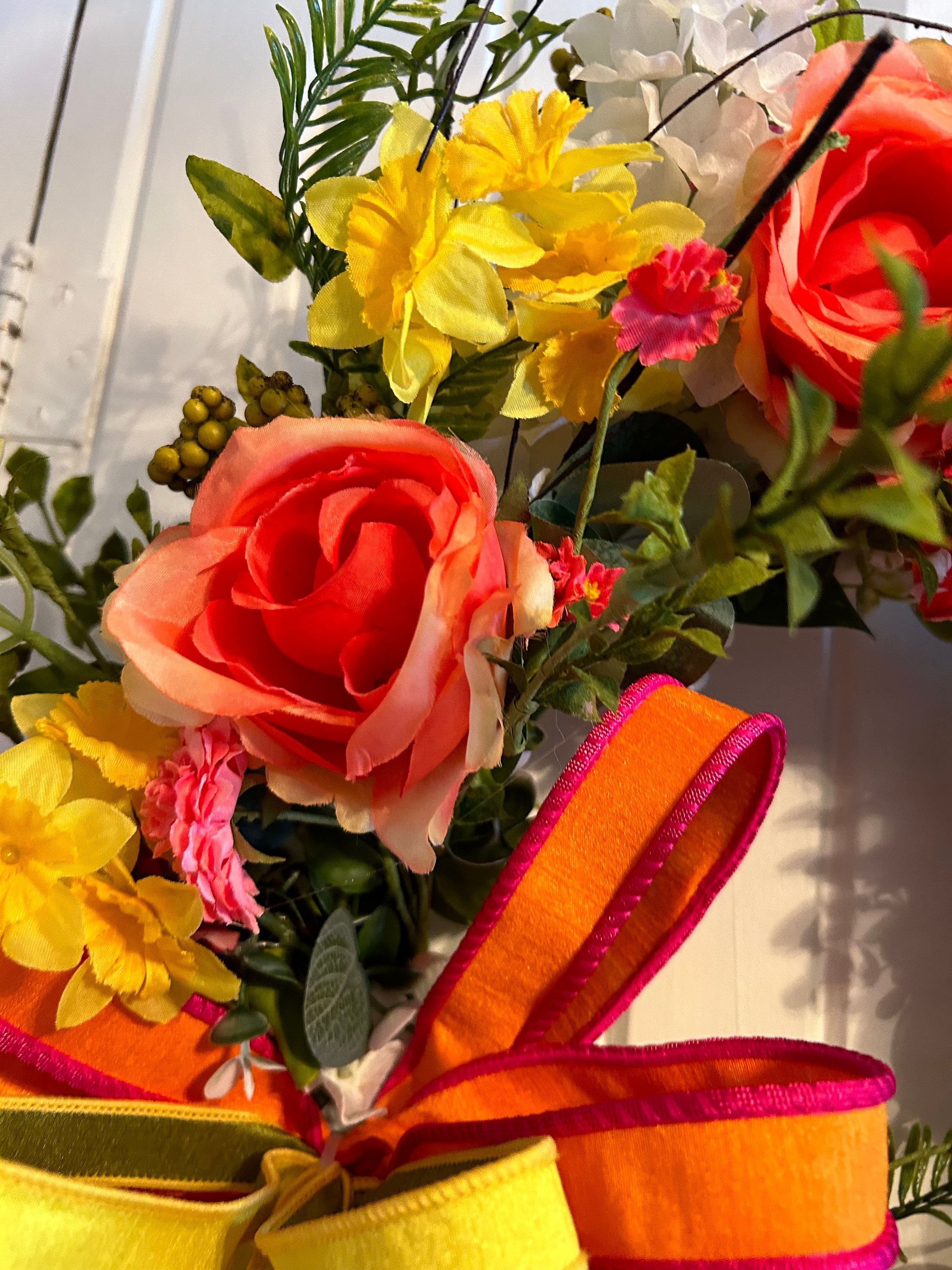 Hello Spring Wreath, Outdoor Spring Wreath, Indoor Spring Wreath ...