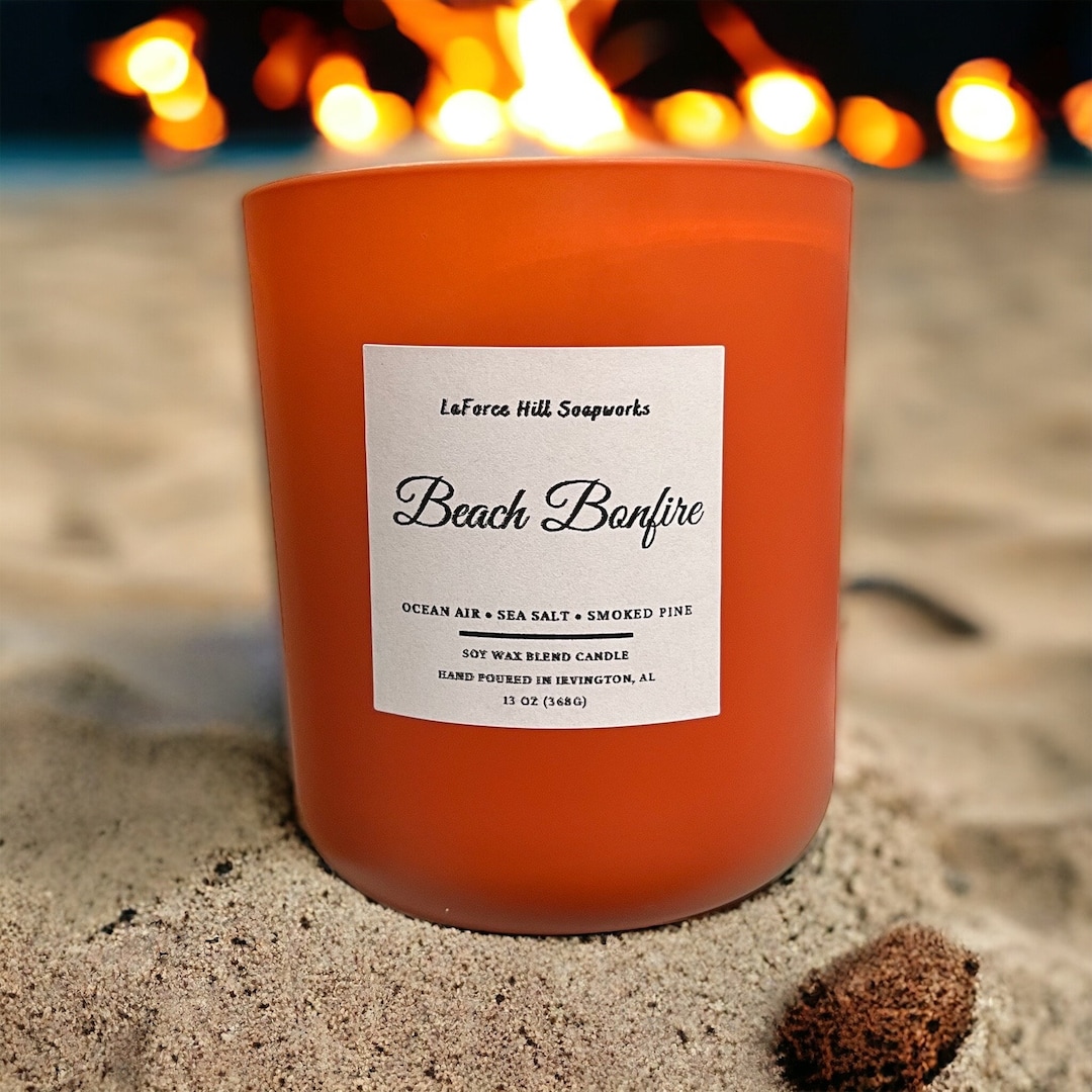 Beach Bonfire Candle, Double Wicked Candle, Homemade Candle, Handmade ...