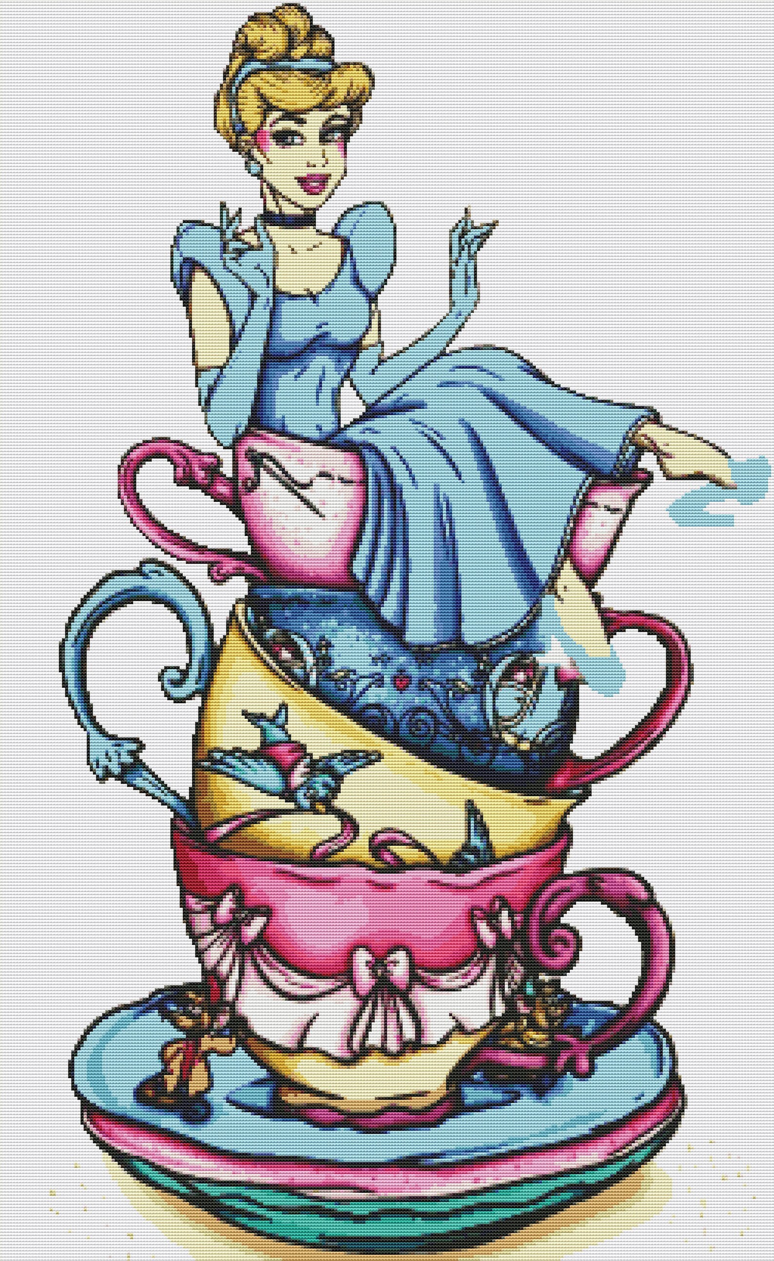 Cinderella Cross Stitch Pattern / Cartoon Cross Stitch Pattern - Etsy