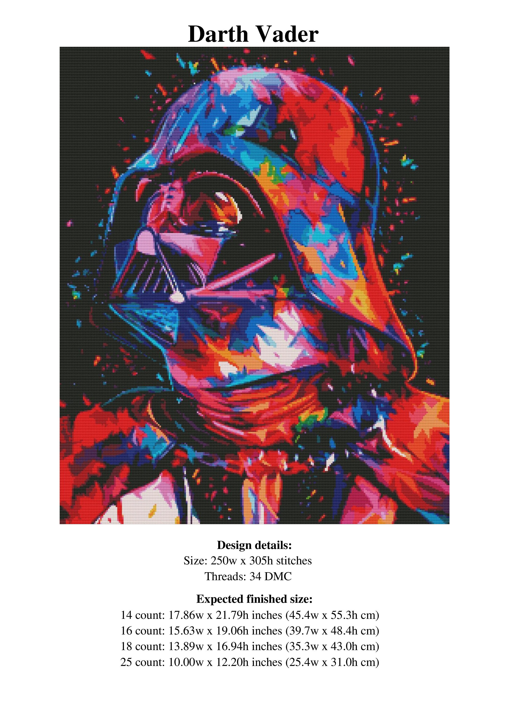 Darth Vader Cross Stitch Pattern / Star Wars Cross Stitch - Etsy UK