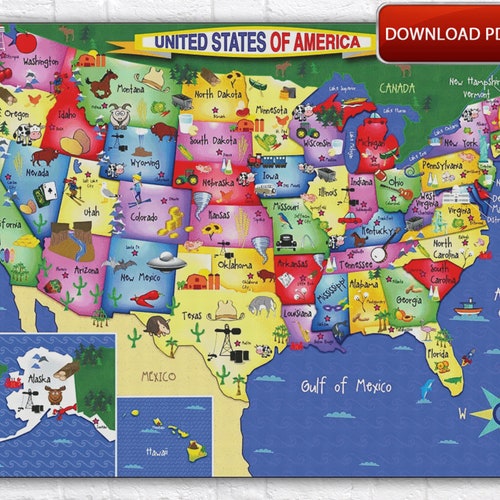 United States of America Map Cross Stitch Pattern American - Etsy