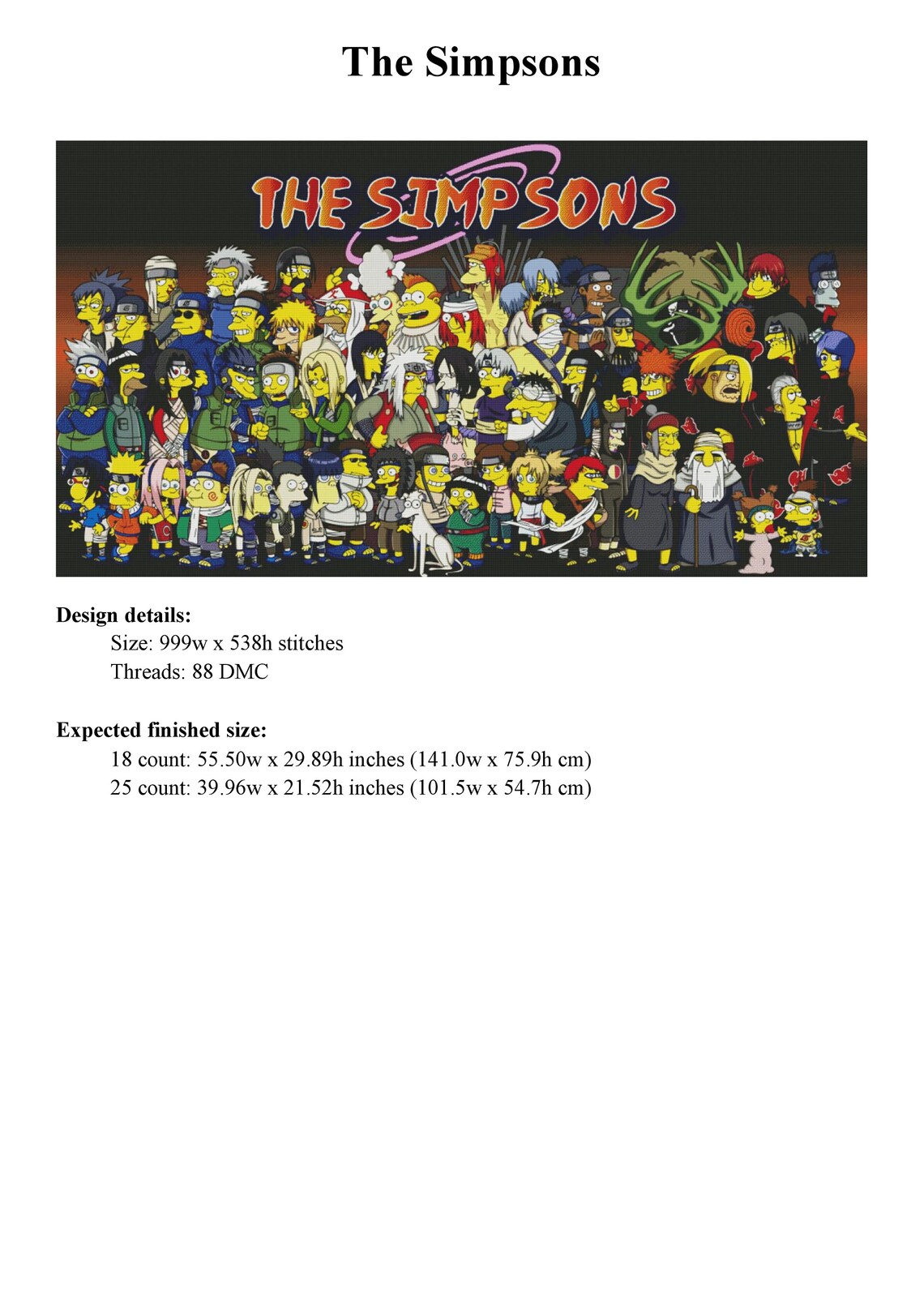 Simpsons Cross Stitch Pattern / Homer Cross Stitch Pattern / - Etsy