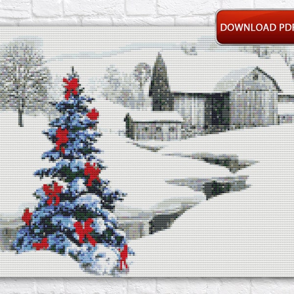 Winter Landscape Cross Stitch - Etsy