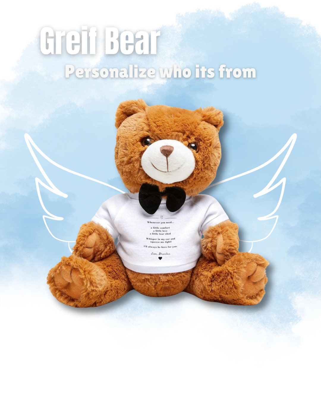 Memory Bear, Sympathy Bear, Memorial Bear, Loss of Father, Kids ...