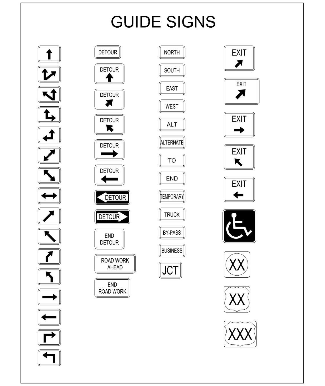 Autocad Traffic Signs- Guide, Regulator and Warning Signs. Dwg, Dxf and ...