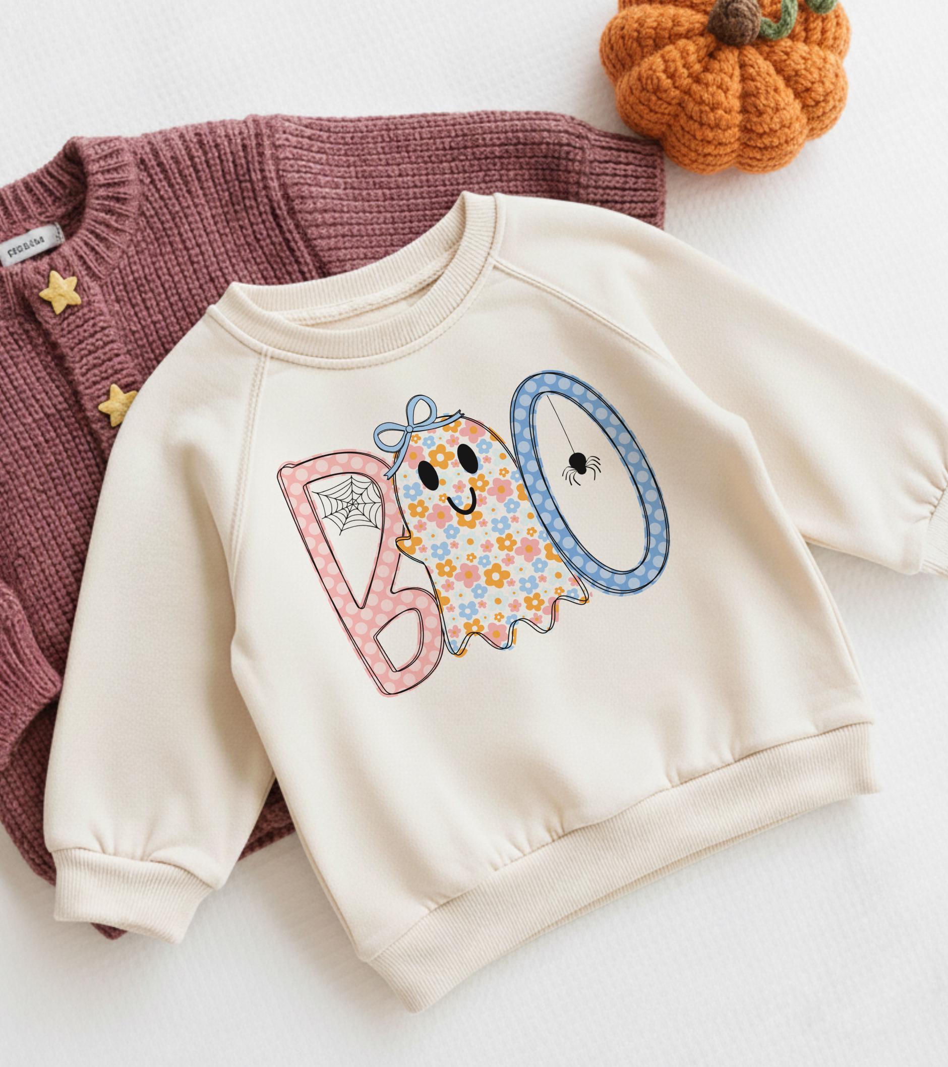 Boo Girls Toddler Shirt - Cute Girls Halloween Kids Tee - Boho Ghost ...