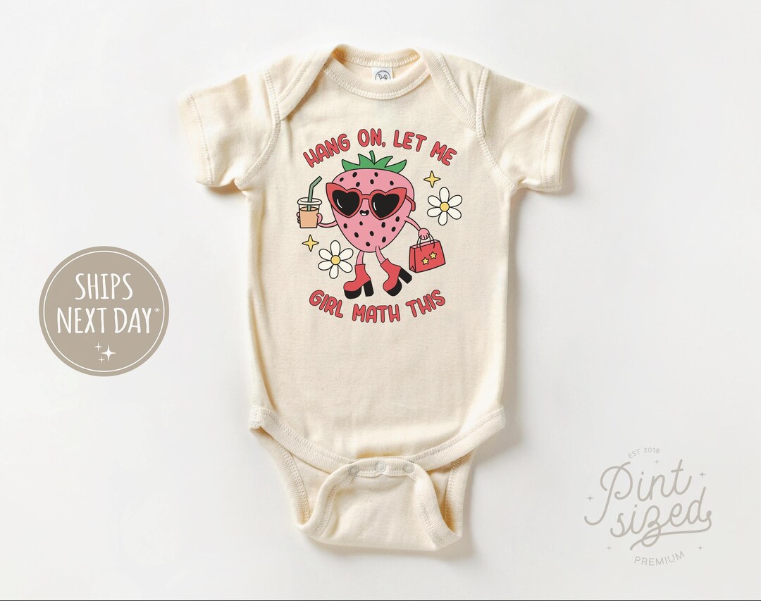 Funny Retro Girls Baby Onesie® - Girl Math Bodysuit - Cute Strawberry ...