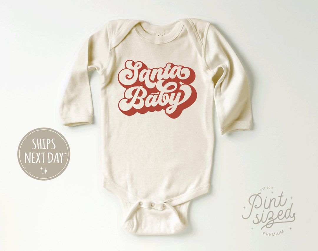 Santa Baby Onesie® Retro Christmas Bodysuit Holiday Natural Baby Onesie ...