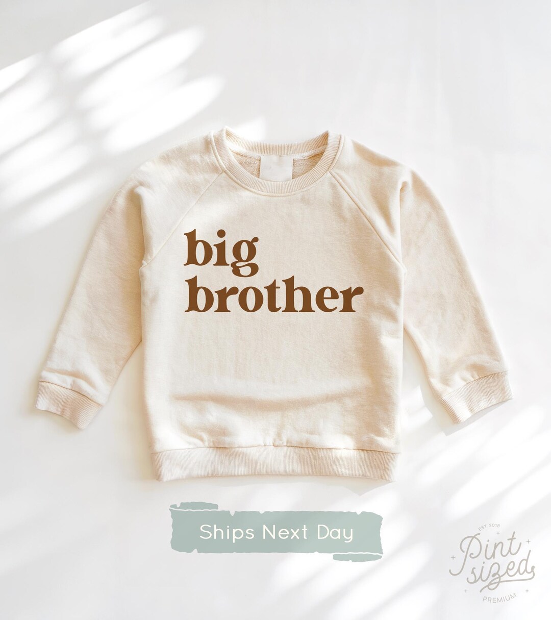 Big Brother Toddler Sweatshirt - Cute Retro Kids Pullover - Natural Big ...