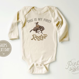 This is My First Rodeo Onesie® - Cute Cowboy Bodysuit - Western Natural ...