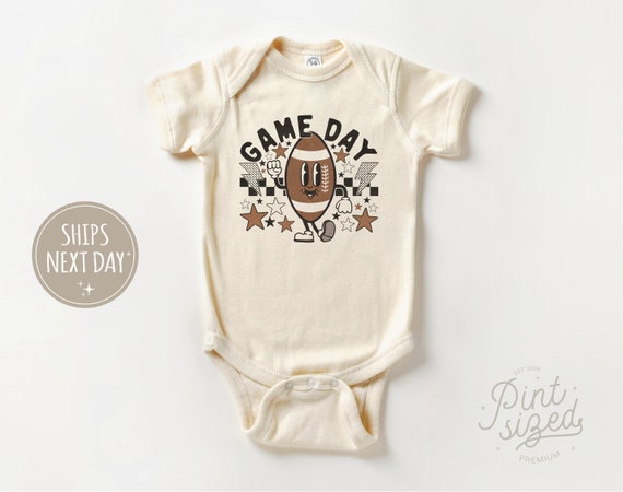 Game Day Onesie® Retro Fall Bodysuit Cute Football Natural - Etsy