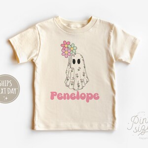 Personalized Girls Ghost Name Toddler Shirt - Custom Retro Halloween ...
