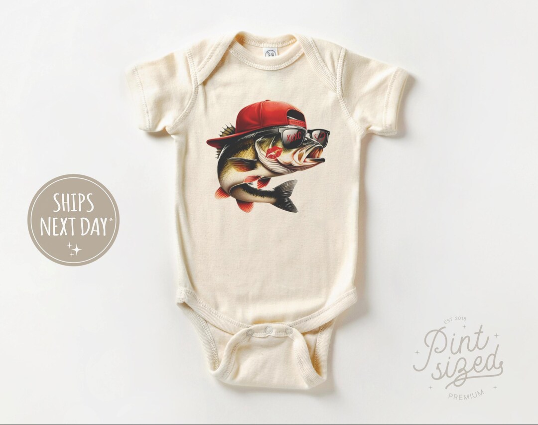 Valentines Day Fish Onesie® - Cute Fish Baby Onesie® - Hugs and Kisses ...